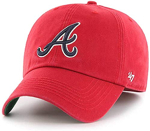 '47 MLB Alternate Clean Up Adjustable Hat, Adult (Atlanta Braves Red)