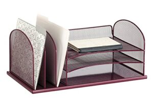 safco onyx desk organizer in wine