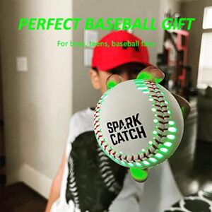 SPARK CATCH Light Up Baseball (Switch Version), Glow in The Dark Baseball, Perfect Baseball Gifts for Boys, Girls, and Baseball Lovers, Official Baseball Size&Weight with Genuine Leather (Neon Green)