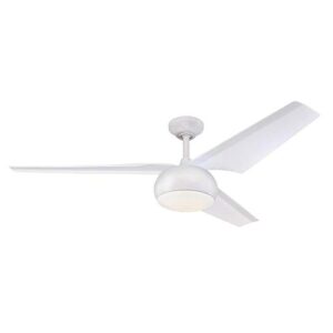 westinghouse lighting 7226400 madeline, contemporary led ceiling fan with light and remote control, 56 inch, white finish, opal frosted glass