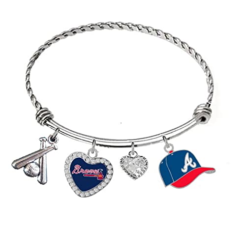 Braves 4 Charms Adjustable Bangle Bracelet