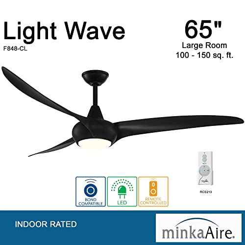 MINKA-AIRE F848-CL Light Wave 65" Ceiling Fan with LED Light and Remote Control in Coal Finish