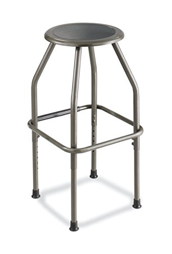 Safco 6666 Diesel Series Industrial Stool Stationary Padded Seat Steel Frame Pewter (Saf6666)