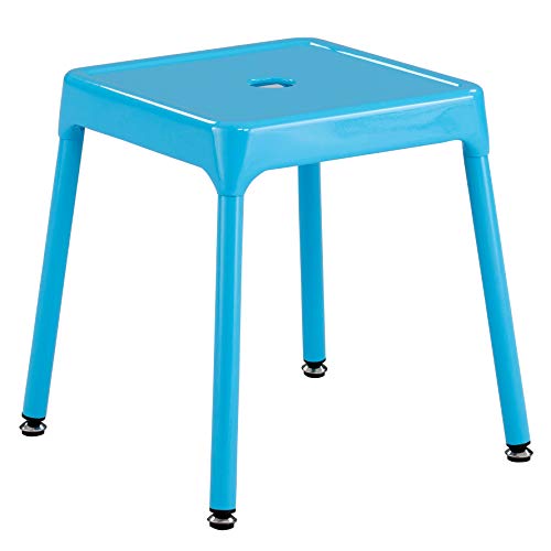 Safco Products 6603 Steel Stool, 15" H, Sturdy Construction, Durable Powder Coat Finish, Includes Nylon Leg Caps and Leveling Feet, Blue