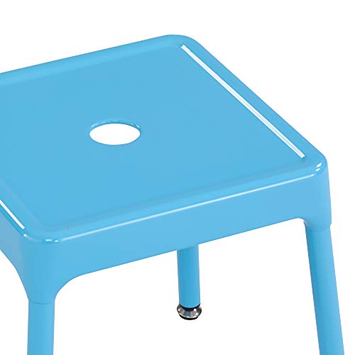 Safco Products 6603 Steel Stool, 15" H, Sturdy Construction, Durable Powder Coat Finish, Includes Nylon Leg Caps and Leveling Feet, Blue