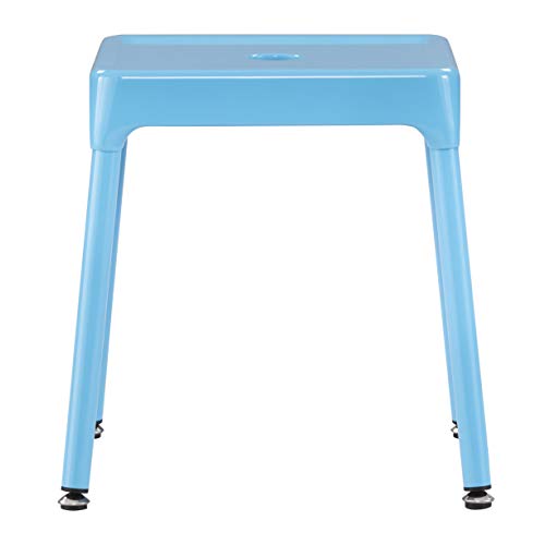 Safco Products 6603 Steel Stool, 15" H, Sturdy Construction, Durable Powder Coat Finish, Includes Nylon Leg Caps and Leveling Feet, Blue