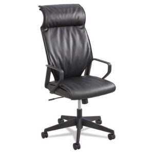 safco products 5075bl priya leather high back executive chair, black