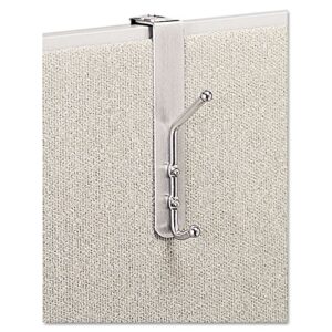 safco 4167 over-the-panel double-garment hook satin aluminum/chrome