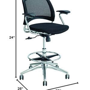 Safco Products 6820BL Reve Extended Height Mesh Back Task Chair, Black