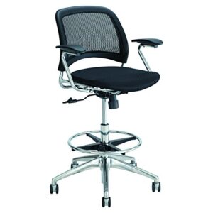 safco products 6820bl reve extended height mesh back task chair, black