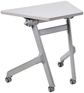 safco products learn nesting trapezoid desk, small corner desk for classrooms & custom classroom layouts (pebble gray)