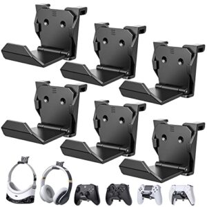 controller wall mount for ps5/ps4/xbox/switch controller, adhesive ps5 headset holder controller stand for ps5 console, 6 pack headphone hanger wall mount hook,ps5 accessories controller headset stand