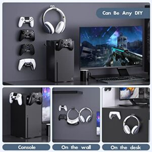 Controller Wall Mount for PS5/PS4/Xbox/Switch Controller, Adhesive PS5 Headset Holder Controller Stand for PS5 Console, 6 Pack Headphone Hanger Wall Mount Hook,PS5 Accessories Controller Headset Stand