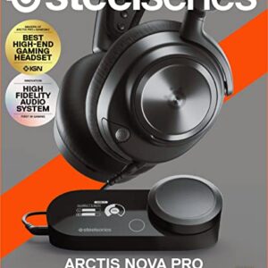 SteelSeries Arctis Nova ProMulti-System Gaming Headset - Premium Hi-Fi Drivers - Hi-Res Audio - 360° Spatial Audio - GameDAC Gen 2 - ESS Sabre Quad-DAC - Stealth Retractable Mic - PC, PS5, PS4, Switch