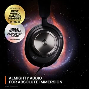 SteelSeries Arctis Nova ProMulti-System Gaming Headset - Premium Hi-Fi Drivers - Hi-Res Audio - 360° Spatial Audio - GameDAC Gen 2 - ESS Sabre Quad-DAC - Stealth Retractable Mic - PC, PS5, PS4, Switch