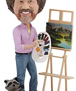 Royal Bobbles Bob Ross Bobblehead, Premium Polyresin Lifelike Figure, Unique Serial Number, Exquisite Detail