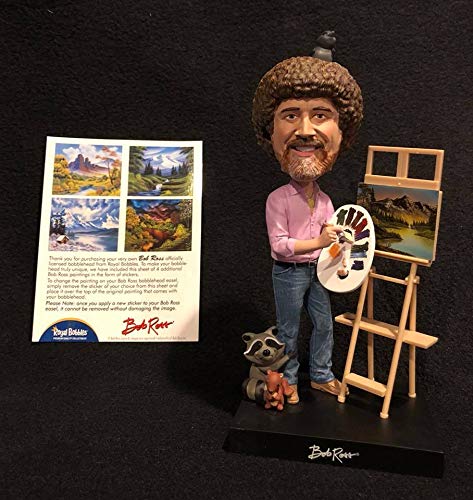 Royal Bobbles Bob Ross Bobblehead, Premium Polyresin Lifelike Figure, Unique Serial Number, Exquisite Detail