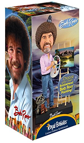 Royal Bobbles Bob Ross Bobblehead, Premium Polyresin Lifelike Figure, Unique Serial Number, Exquisite Detail