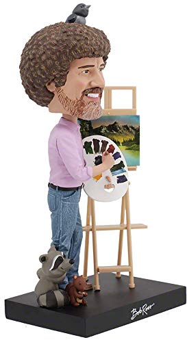 Royal Bobbles Bob Ross Bobblehead, Premium Polyresin Lifelike Figure, Unique Serial Number, Exquisite Detail