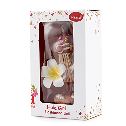 BCSmyer Hawaiian Hula Girl Dashboard Doll with Ukulele Bobbleheads for Car Dashboard Collection Figurines Gifts for Home Decoration Mini Size Doll Dashboard Hula Girl 4.72" High