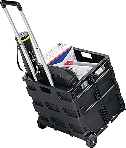 Safco 4054Bl Stow and Go Rolling Cart 16-1/2 X 14-1/2 X 39 Black