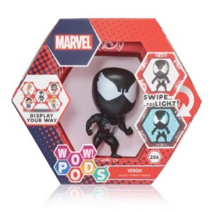 wow! pods marvel avengers collection - venom | superhero light-up bobble-head figure | official marvel collectable toys & gifts | number 206 in series, black