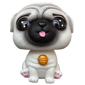 bobble head toy,car dashboard decoration, dog decoration for cars,pug bobblehead,office accessories, cab accessories,cute cartoon bobblehead toy，interior decoration, kid's gift (pug) 1