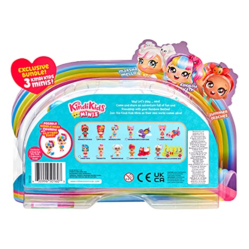 Kindi Kids Minis - Rainbow Besties - 3 Pack Collectible Posable Bobble Head Figure