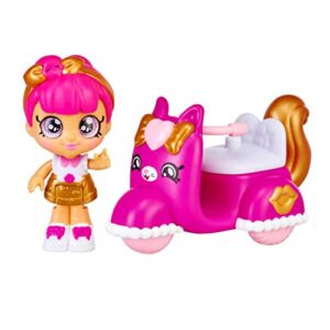 Kindi Kids Minis - Lippy Lulu's Scooter - Collectible Vehicle and Posable Bobble Head Figurine 2pc