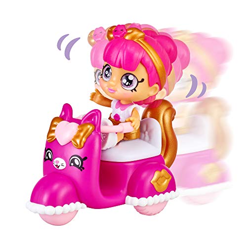 Kindi Kids Minis - Lippy Lulu's Scooter - Collectible Vehicle and Posable Bobble Head Figurine 2pc