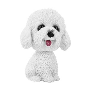 yosoo health gear shaking head dog decor, bobble head dog, car interior dog decor, simulation shaking head dog decor bobble head toy car interior dashboard ornament(teddy (white))