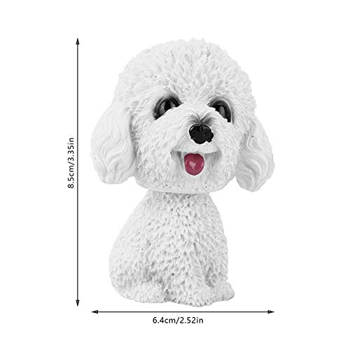 Yosoo Health Gear Shaking Head Dog Decor, Bobble Head Dog, Car Interior Dog Decor, Simulation Shaking Head Dog Decor Bobble Head Toy Car Interior Dashboard Ornament(Teddy (White))