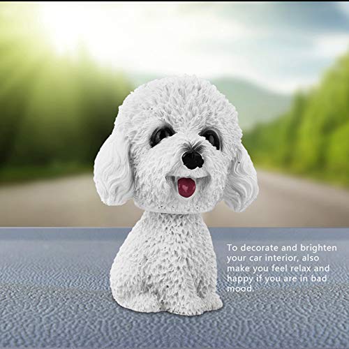 Yosoo Health Gear Shaking Head Dog Decor, Bobble Head Dog, Car Interior Dog Decor, Simulation Shaking Head Dog Decor Bobble Head Toy Car Interior Dashboard Ornament(Teddy (White))