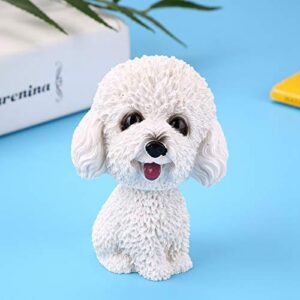 Yosoo Health Gear Shaking Head Dog Decor, Bobble Head Dog, Car Interior Dog Decor, Simulation Shaking Head Dog Decor Bobble Head Toy Car Interior Dashboard Ornament(Teddy (White))