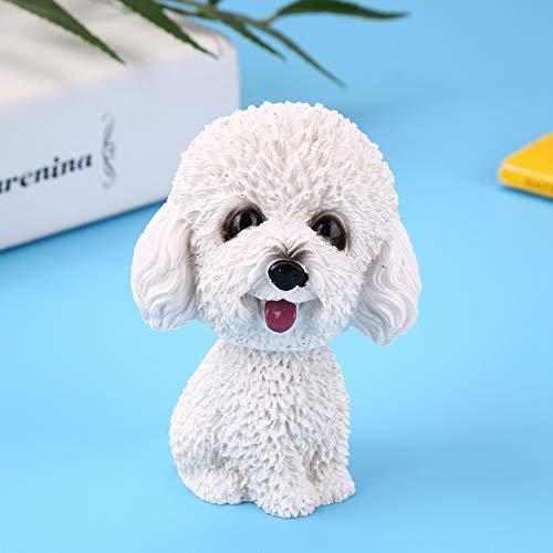 Yosoo Health Gear Shaking Head Dog Decor, Bobble Head Dog, Car Interior Dog Decor, Simulation Shaking Head Dog Decor Bobble Head Toy Car Interior Dashboard Ornament(Teddy (White))