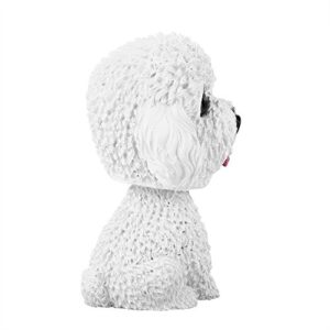 Car Interior Simulation Shaking Head Dog Decor ,Bobble Head Toy Car Interior Dashboard Ornament Kid Home Office Decor White Poodle White Poodle