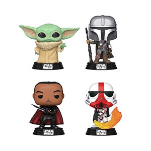 funko pop! star wars: mandalorian 4 pack, amazon exclusive, glow in the dark