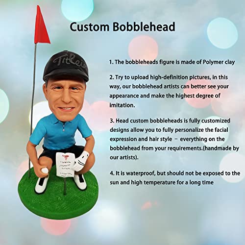 mydedor Custom Bobbleheads Figurine Customized Doll, Glasses Boy Custom Bobble Head, Bobble Head Figures Handmade Personalized Sculpture Gift for Men