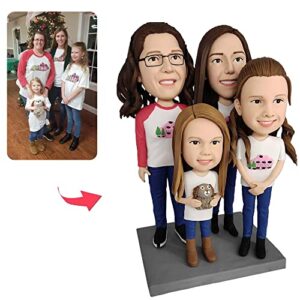 mydedor custom bobbleheads figurine customized doll birthday gifts for family, bobble head figures handmade personalized gift for bestfriend wedding anniversary with photos 6"