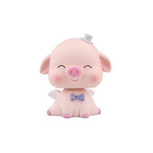 lucky piggy toy car ornaments,cute pig car dashboard decorations bobble shaking head pig doll desktop toy dolls,car interior accessories,perfect for dashboard, home, kitchen, office decorations