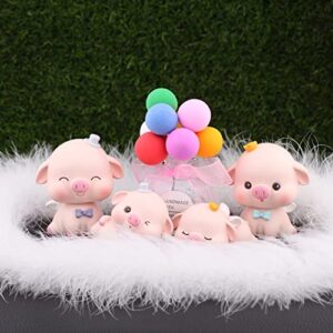 Lucky Piggy Toy Car Ornaments,Cute Pig Car Dashboard Decorations Bobble Shaking Head Pig Doll Desktop Toy Dolls,Car Interior Accessories,Perfect for Dashboard, Home, Kitchen, Office Decorations