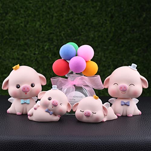 Lucky Piggy Toy Car Ornaments,Cute Pig Car Dashboard Decorations Bobble Shaking Head Pig Doll Desktop Toy Dolls,Car Interior Accessories,Perfect for Dashboard, Home, Kitchen, Office Decorations