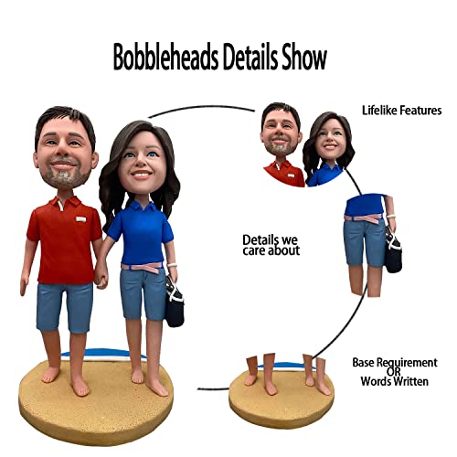 Full Custom Head & Body Figurines Personalized Bobblehead Based on Your Photos for Lovers, Families