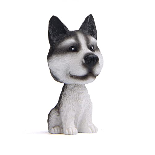 pulunto Resin Bobbing Head Dog Car Ornaments, Mini Bobblehead Puppy Figures Dashboard Crafts Gift Decor for Car Vehicle Desk Tabletop Office