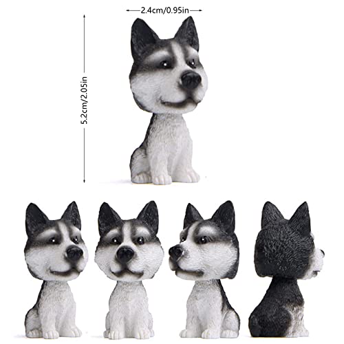 pulunto Resin Bobbing Head Dog Car Ornaments, Mini Bobblehead Puppy Figures Dashboard Crafts Gift Decor for Car Vehicle Desk Tabletop Office