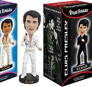 Royal Bobbles Elvis Presley, Aloha from Hawaii Bobblehead & '68 Comeback Special Bobblehead Bundle Pack