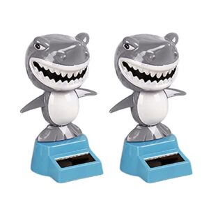 oautosjy shaking head shark car dashboard decoration solar bobblehead doll center console car ornament cute dancing figure desktop ornament for car office home decor diy craft car interior accessories