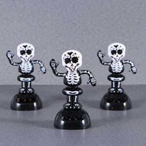 Car Dashboard Skull Halloween Car Dashboard Bobblehead Toy Scary Solar Powered Dancing Ghost Shaking Head Toy Table Desk Car Ornament Solar Bobblehead Figures