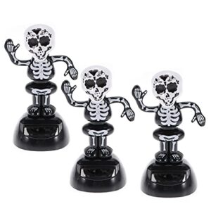 car dashboard skull halloween car dashboard bobblehead toy scary solar powered dancing ghost shaking head toy table desk car ornament solar bobblehead figures