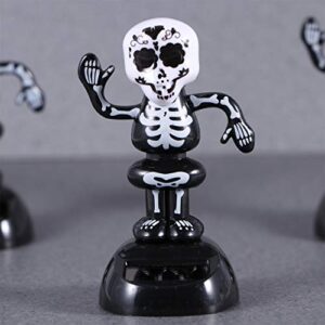 Car Dashboard Skull Halloween Car Dashboard Bobblehead Toy Scary Solar Powered Dancing Ghost Shaking Head Toy Table Desk Car Ornament Solar Bobblehead Figures